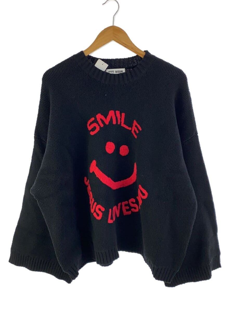 TTTMSW knit sweater 23SS SMILE OVER SIZE M COTTON Black TTT TTTMSW knit sweater 23SS SMILE OVER SIZE M COTTON Black TTT