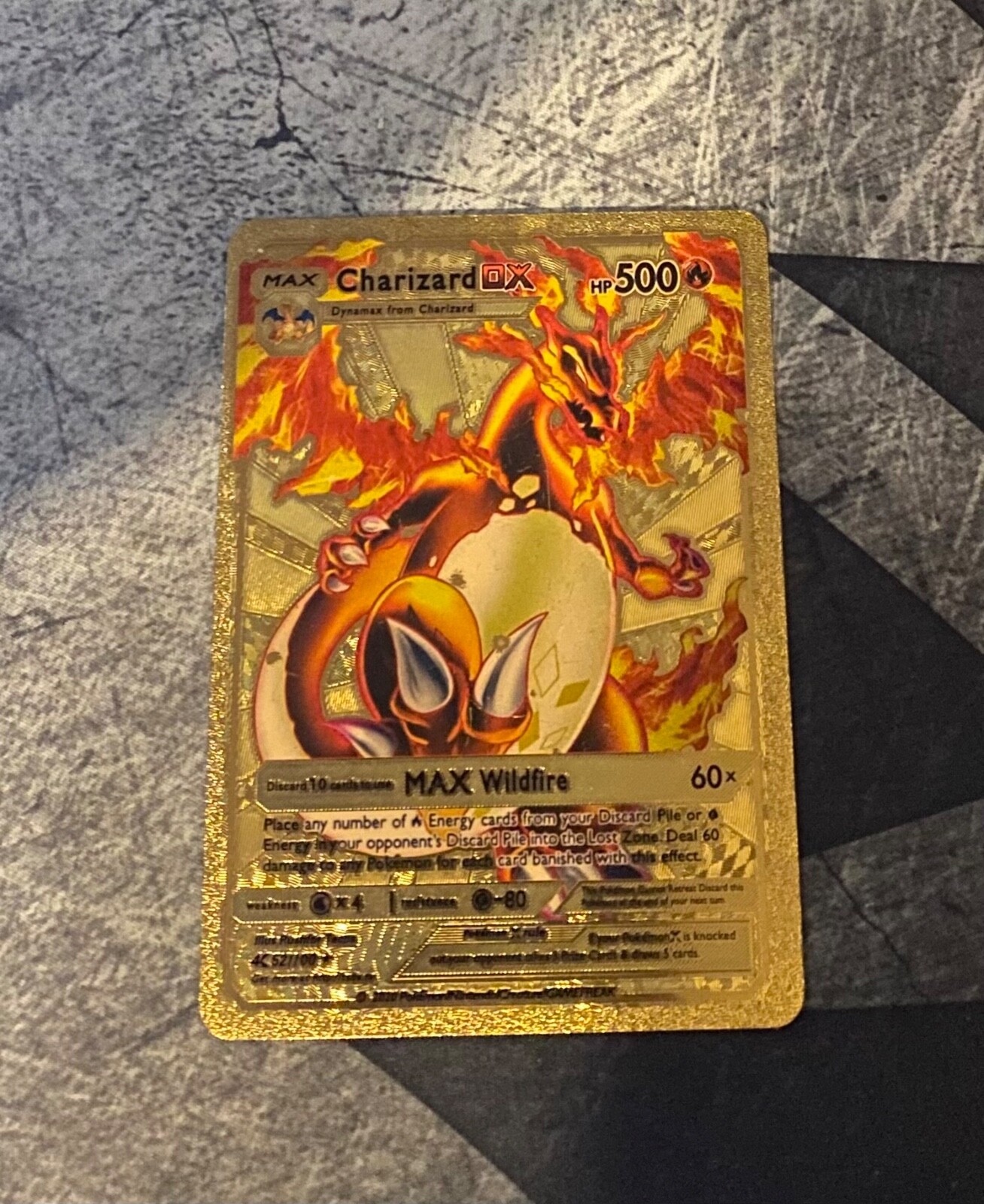 2020 Pokémon MAX Charizard OX HP500 Gold Foil, Card 52/100🔥 fan art ...