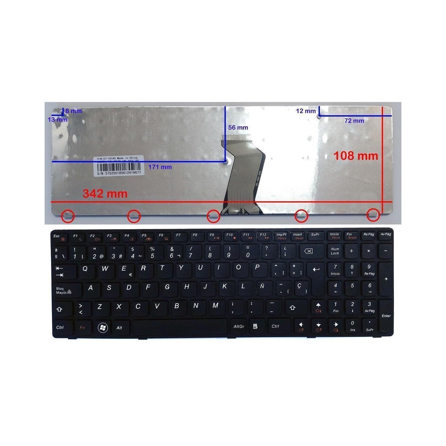 Clavier Pour Ordinateur Portable Lenovo G580 G580A G585 G585A 9Z.N5SSW ...