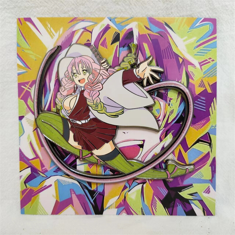 Stock Kanroji Mitsuri Anime Demon Slayer Metal Brooch Pin Collect Grils ...