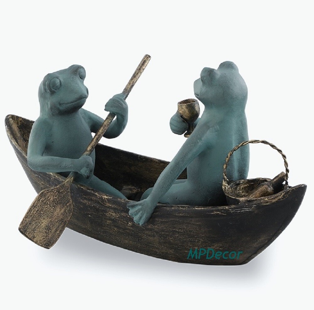 Rowboat Frogs Picnic Garden Sculpture Statue Frog Boat 21.5in ~ SPI ...