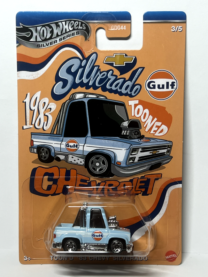 Hot Wheels Silver Series Gulf Tooned Dodge Charger, Silverado, Supra ...
