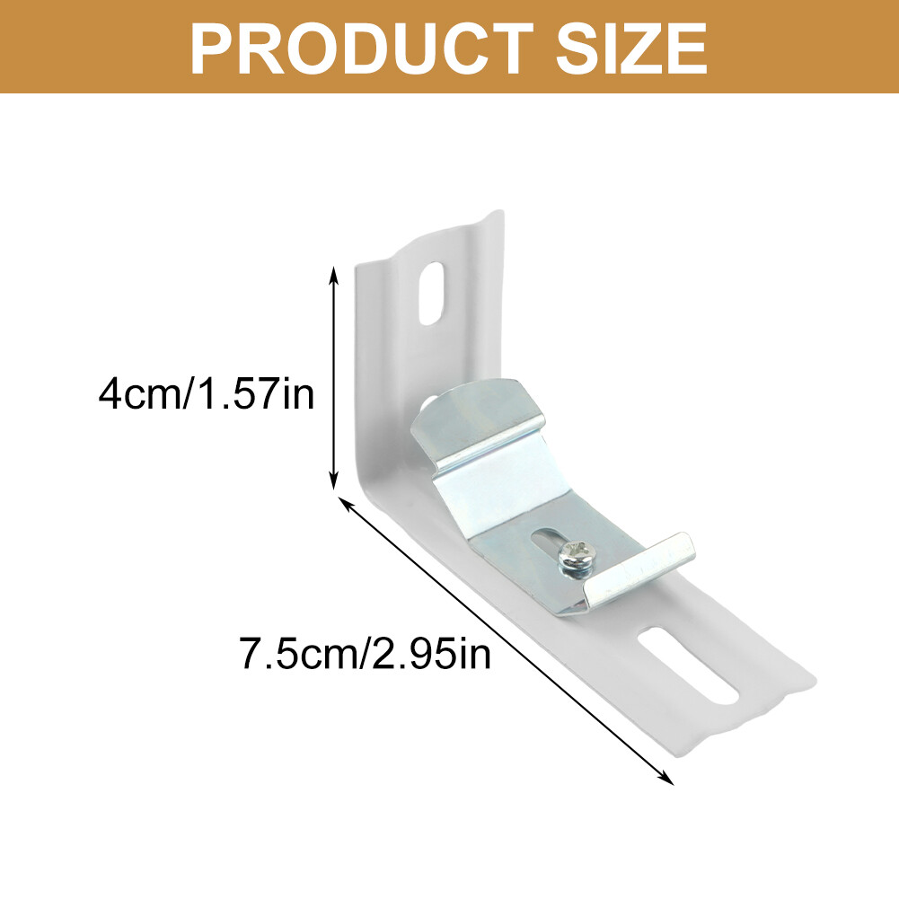 8pcs With Headrail Easy Install Extension L Bracket White For Vertical ...