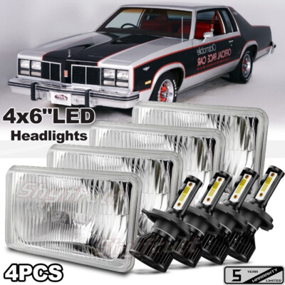 4X Fit Oldsmobile Cutlass Delta 88 1977 1978 1979 4x6" LED Headlights ...