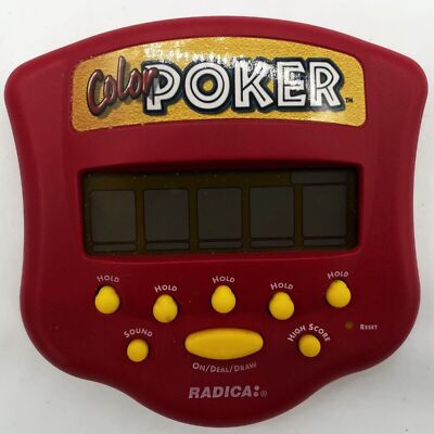 Vtg Radica Handheld Game Color Poker Electronic Battery Operated Works ...