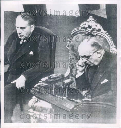 1951 France President Vincent Auriol & Rene Mayer Press Photo | eBay