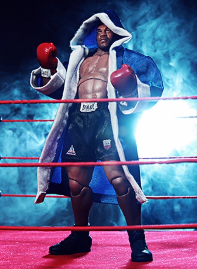 SP-BR-BLU: Blue Fabric Boxing Robe for Storm Mike Tyson, NECA Rocky (No ...
