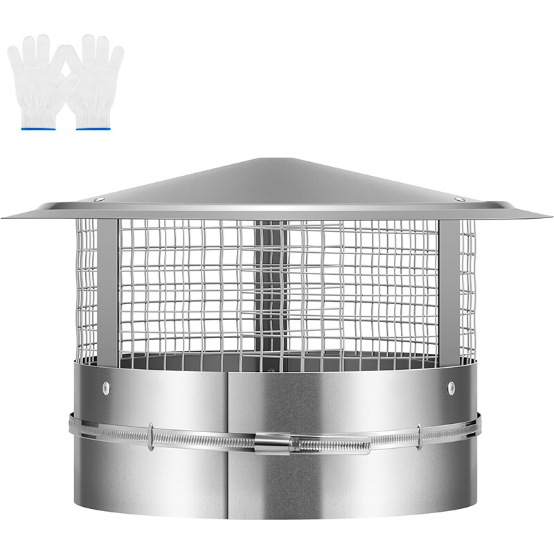 Adjustable Chimney Cap Galvanized Steel Round Roof Rain Cover Spark ...