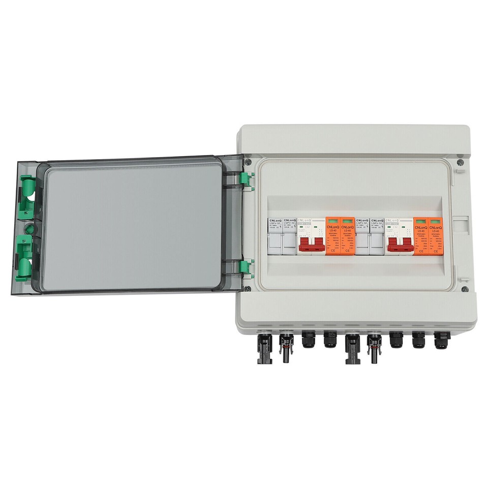 2-String Solar Combiner Box PV Disconnect Switch Circuit Breaker 32A ...