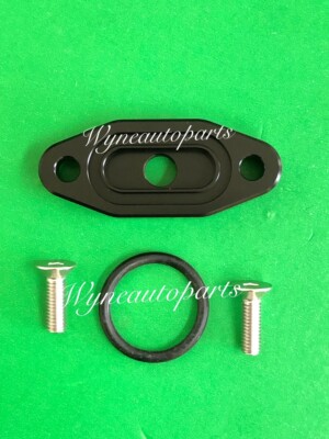 LSX Oil Pan Port 1/4" NPT Billet Black Oil Supply Adapter Plate LS1/LS2 ...