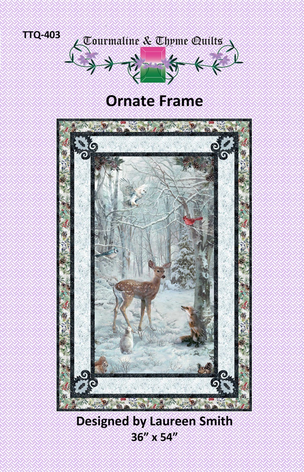 Ornate Frame Quilt Pattern From Touramaline & Thyme 36 x 54 Inches | eBay