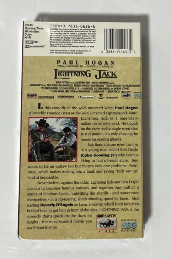 Lightning Jack - VHS - Paul Hogan, Cuba Gooding Jr. - New Factory ...