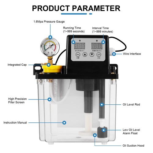 Automatic Lubricating Oil Pump 110V 2L Electromagnetic Lubrication CNC ...
