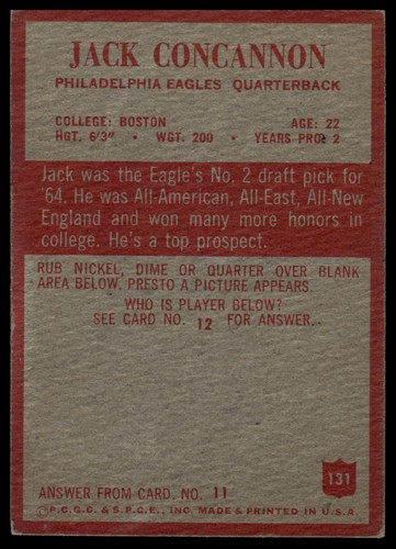 1965 Philadelphia #131 Jack Concannon | eBay