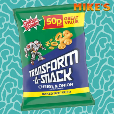 Golden Wonder Transform A Snack Cheese&Onion Crisps Full Box 30 Packs x ...