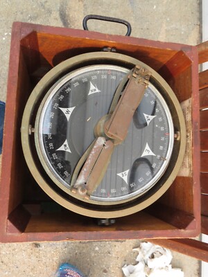 Antique Kelvin & Winfried O. White Co. Box Compass with Azimuth device ...