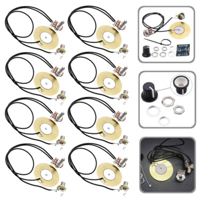8Pc 50MM Guitar Pickup Piezo Transducer Prewired Amplifier With 6.35MM ...