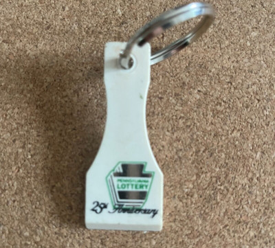 Vintage 25th Anniversary Pennsylvania Lottery Key Ring Scratcher white ...