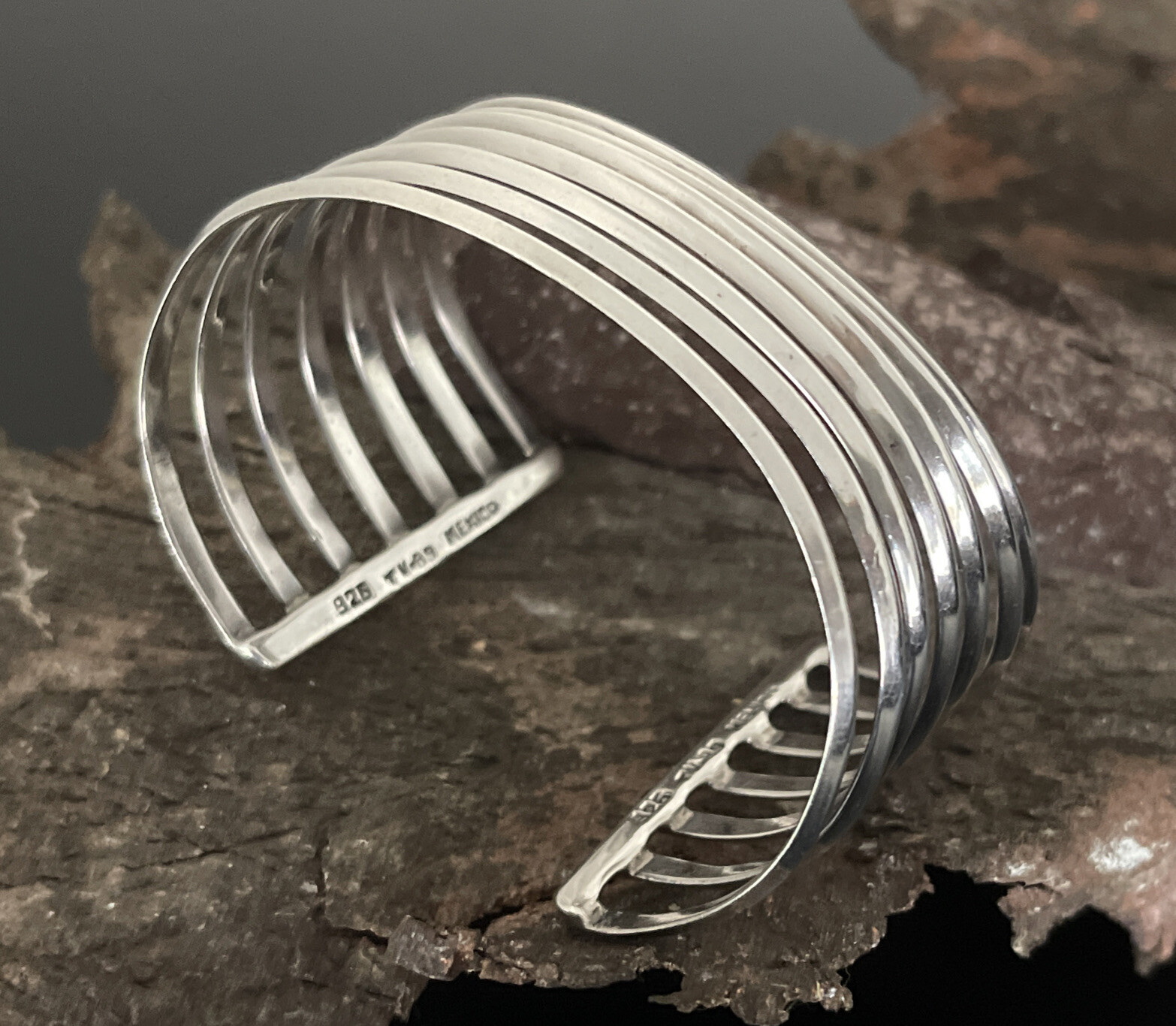 MCM Taxco Mexico Sterling Silver Multi Wire Cuff Brac… - Gem