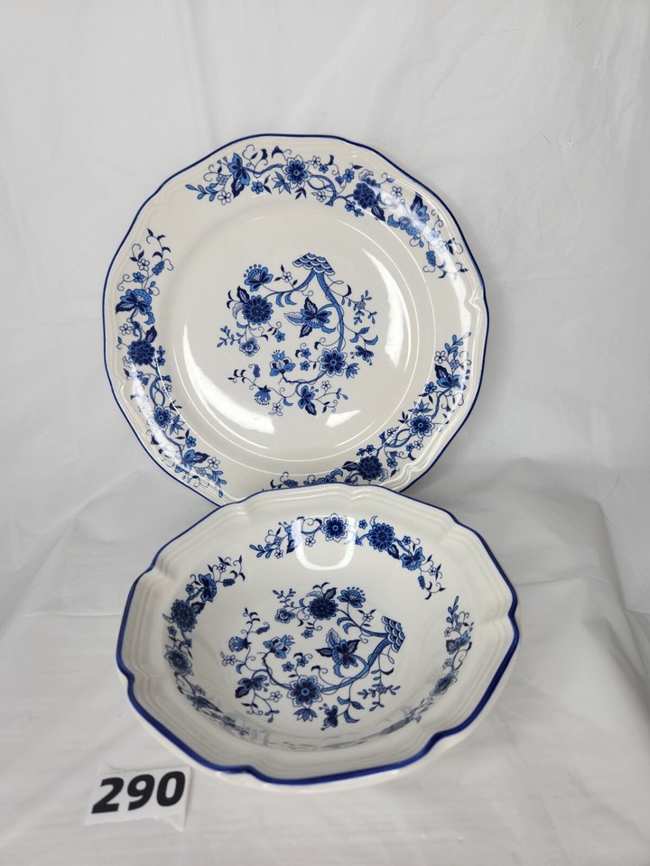 Hankook Plate 9 1/2" Bowl 7" Seine Blue Onion White Lot of 2 Korea | eBay