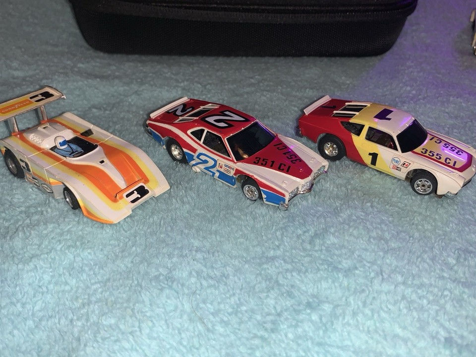 VTG. 1977 AURORA/AFX ULTRA 5. 3 cars #1, #2 MERCURY STOCKER, and #3 ...