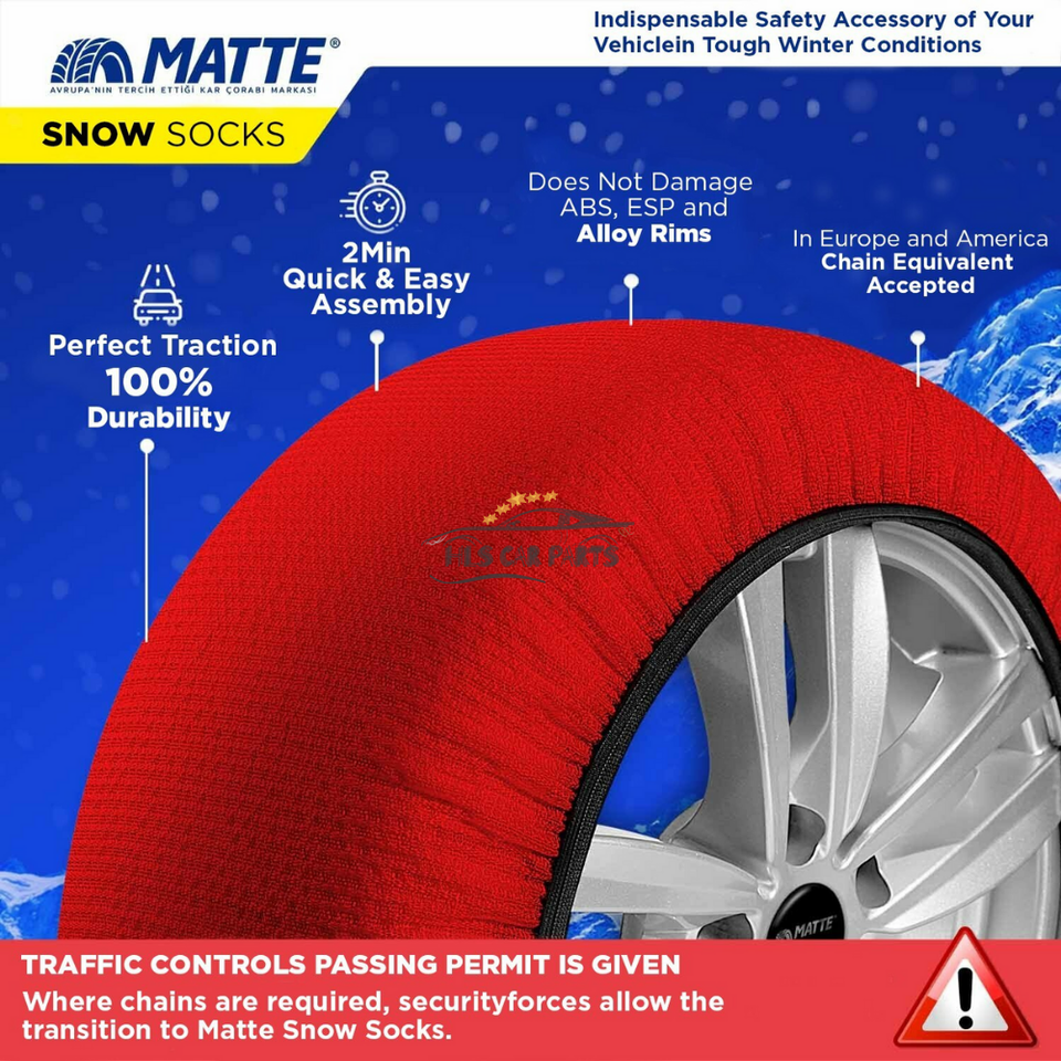 Matte Red Car Snow Socks Super-X Series Fast Delivery | eBay