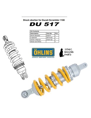 DU 517 REAR SHOCK ABSORBER OHLINS DUCATI SCRAMBLER 1100 SPECIAL 2017 ...