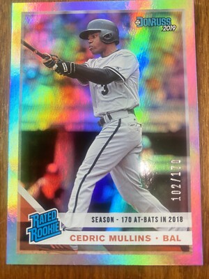 2019 Donruss 31 Cedric Mullins Stat Line /170 Rated Rookie RC Orioles ...