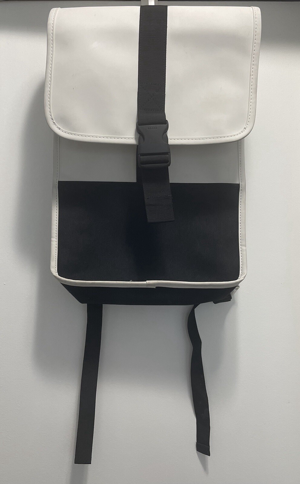 RAINS Black & White Waterproof Backpack - Gem