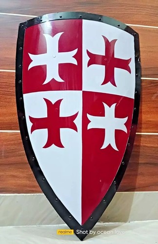 Templar Crusader Knight Medieval Shield Red AND White Cross Armor ...