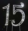 NUMBER 15 QUINCEANERA RHINESTONE BLING CAKE TOPPER FIFTEEN BIRTHDAY ...