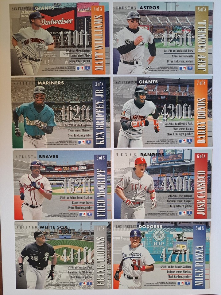 1995 Donruss Long Ball Leaders Complete Set Thomas Griffey Bonds Piazza ...