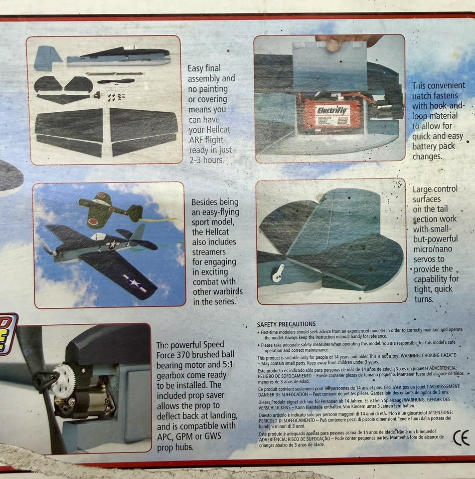 *NEW* Electrifly Warbird Hellcat ARF Kit w/ motor! Park Flyer Sport ...