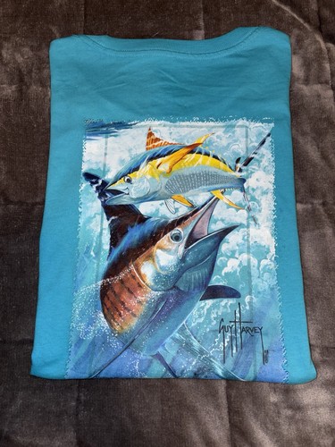 Guy Harvey legacy Short Sleeve Marlin & Tuna XXL Blue | eBay