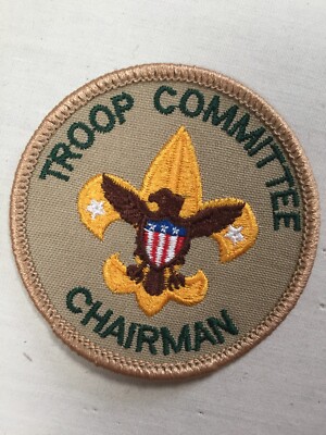 Troop Committee Chairman Gauze plastic back adult BSA Position Patch | eBay