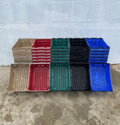 20 x Small Bale Arm Mushroom Crates Office Craft Storage Boxes 400 x ...