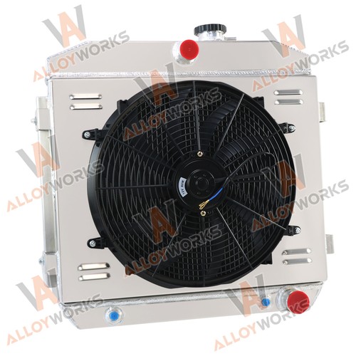 3 Row Radiator Shroud Fan For 55 56 57 Chevy Bel Air Del Ray Nomad 4.3L ...
