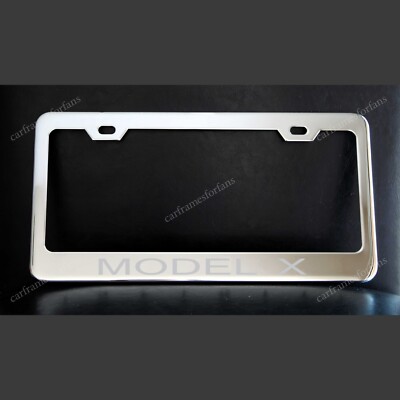 TESLA MODEL X License Plate Frame, Custom Made of Chrome Plated Metal ...