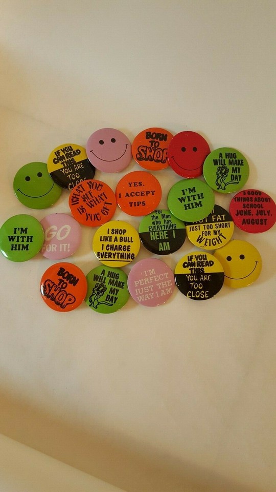 100 Pack Vintage Pinback Buttons Mixed Variety Bulk Lot | eBay