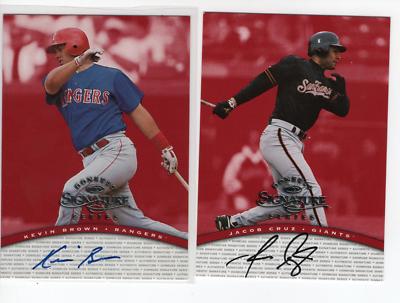 Jacob Cruz, Kevin Brown autograph signed card lot of (2) Donruss ...