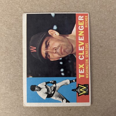 1960 Topps Baseball Tex Clevenger Washington Senators Card #392 | eBay
