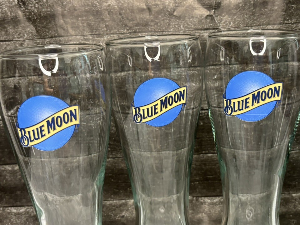 Blue Moon 16 oz Pilsner Beer Glass Set Of 5 Glasses | eBay