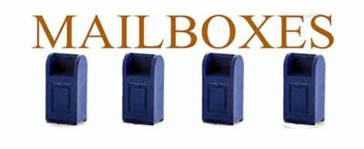 S scale Sidewalk Mailboxes in Classic Postal Blue 4 Pack FINISHED 1/64 ...