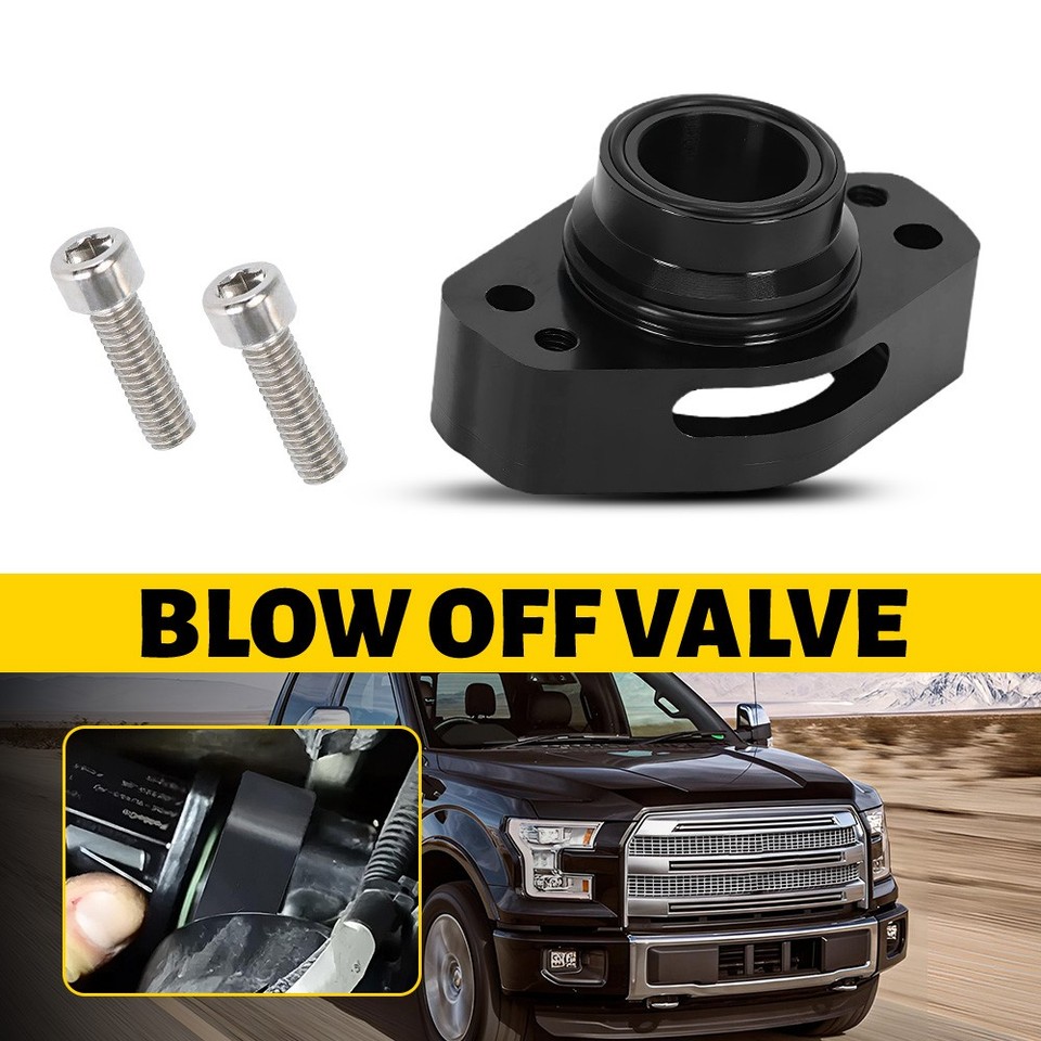 BLACK Turbo Blow Off Valve Adapter BOV For Ford 2016-23 F-150 2.7L 3.5L ...