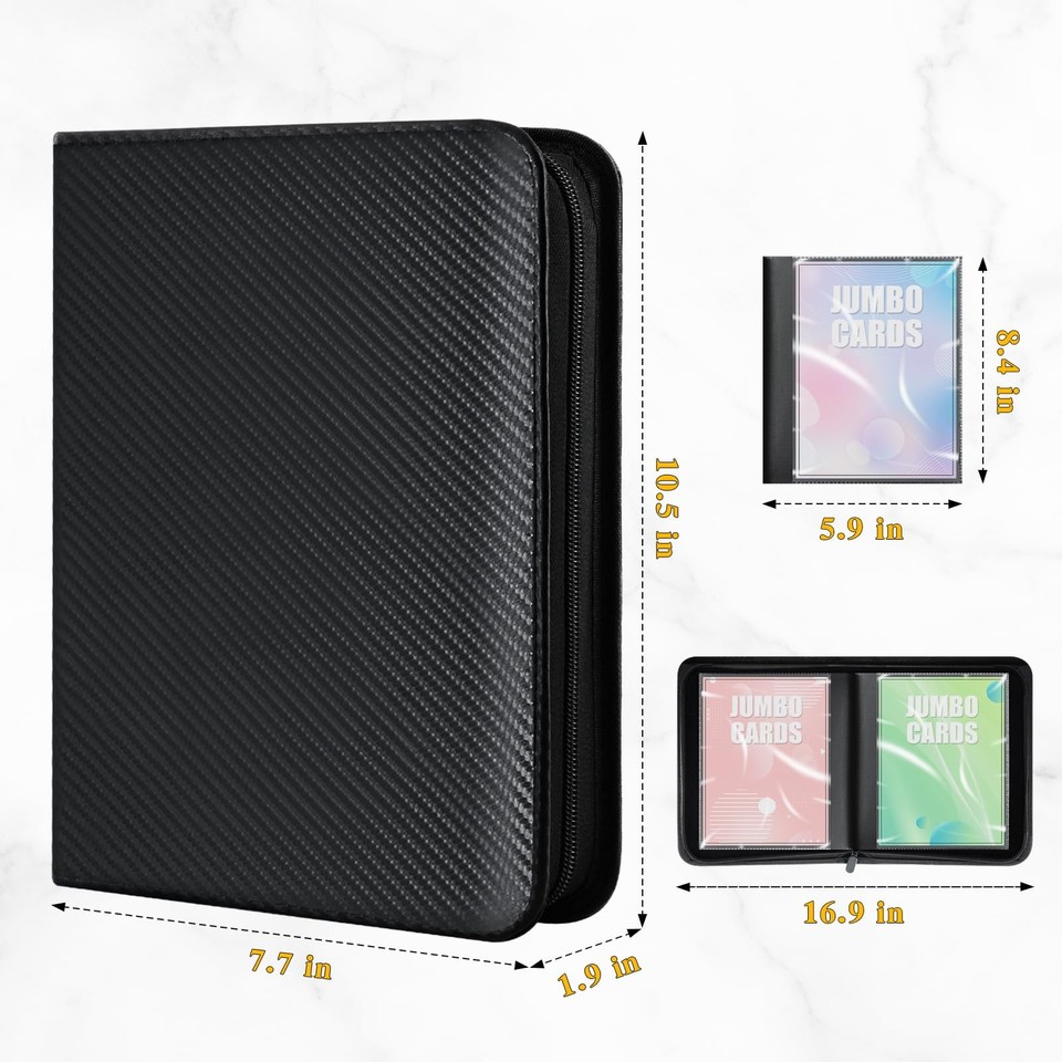 Jumbo Card Binder for PKM– PU Leather Ringless Card Collection Binder ...