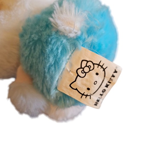 Hello Kitty Pink & Blue Fuzzy Soft Plush Sanrio Japan Round 1 | eBay