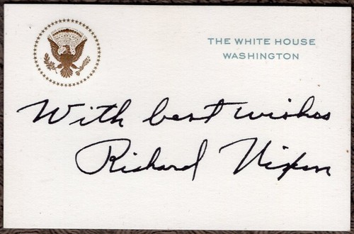 President Richard Nixon Signature White House Washington Card | eBay