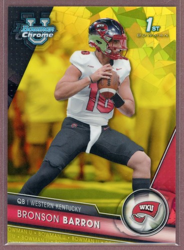 2023 Bowman Chrome University Sapphire Yellow #136 Bronson Barron (W ...