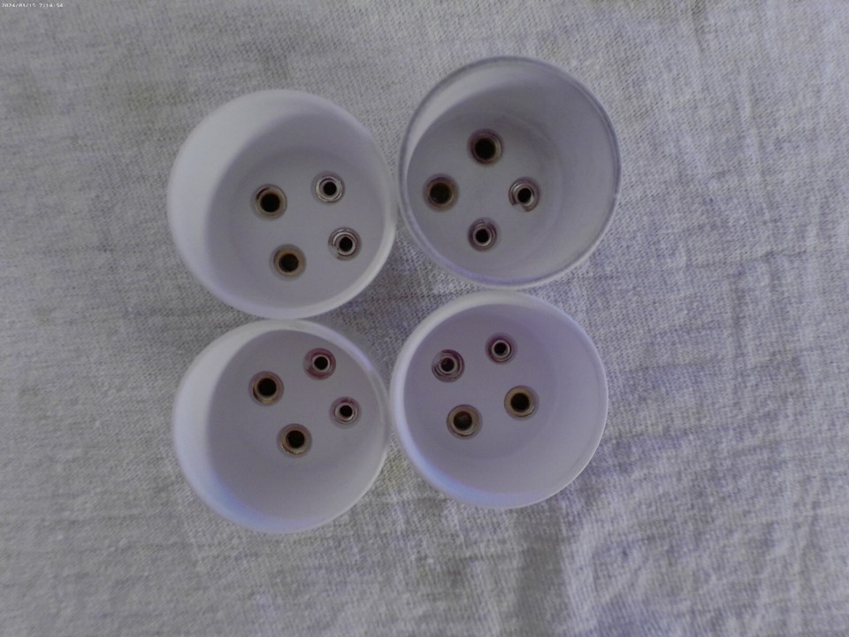 White Porcelain 4-Pin Tube Bases | eBay