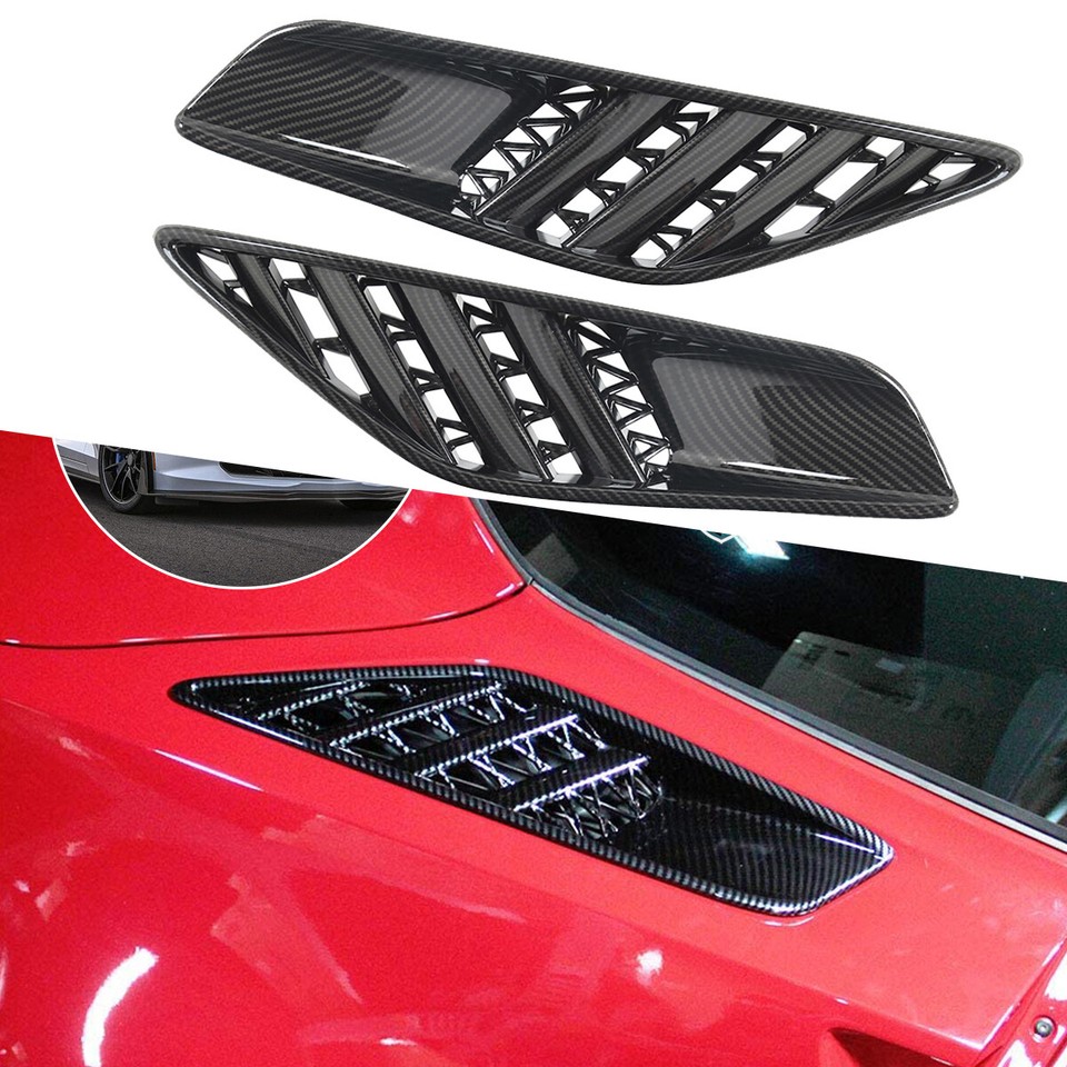 2PCS Rear Side Body Vent Cover Trim for Corvette C7 2014 -2019 Carbon ...